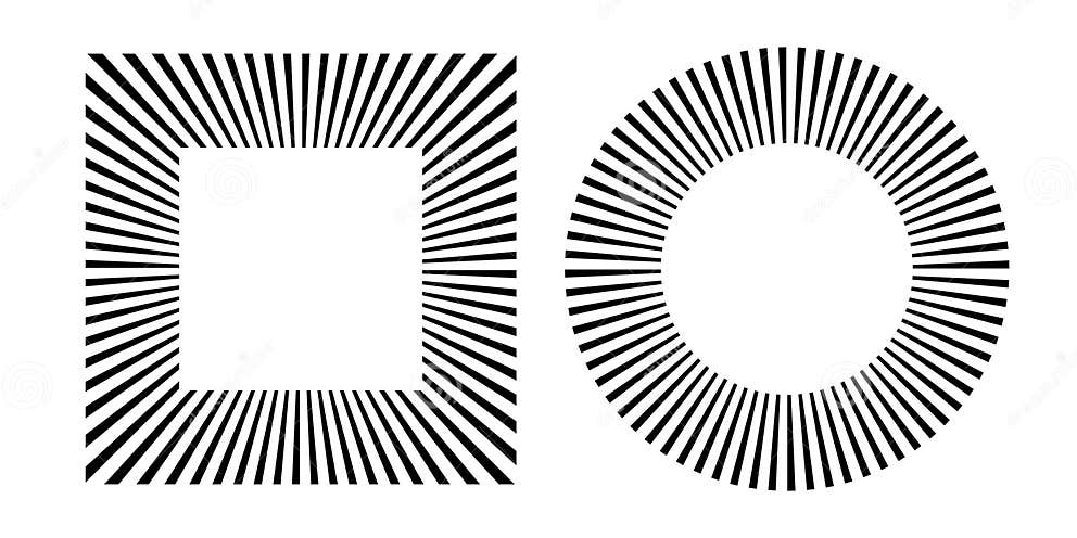 Set of Circle and Square Design Elements for Frames Stock Illustration ...