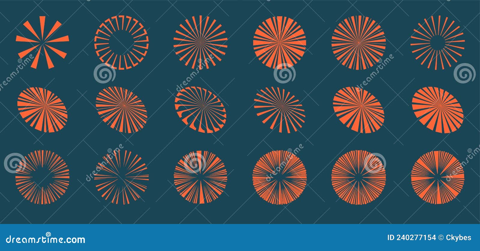 Set of Circle Sun Rays. Vector. Sunburst Stock Vector - Illustration of ...