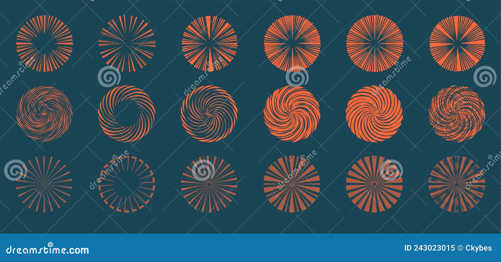 Set of Circle Sun Rays. Vector. Sunburst Stock Illustration ...