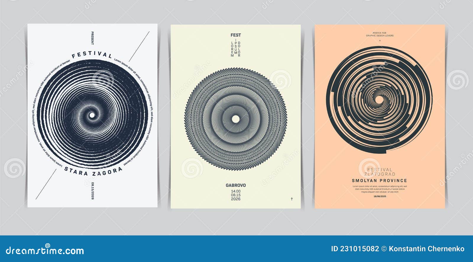 Set of Circle Swirl Shape Design Covers Template. Vector Illustration ...