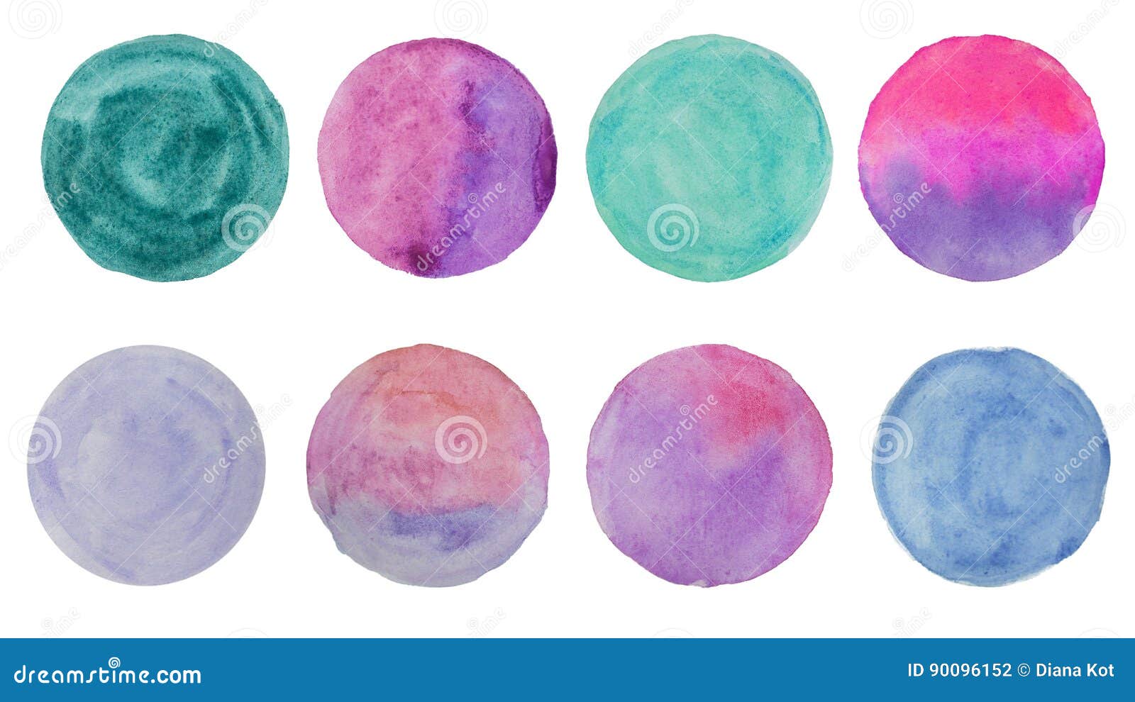 Set of Circle Watercolor Background Stock Illustration - Illustration ...