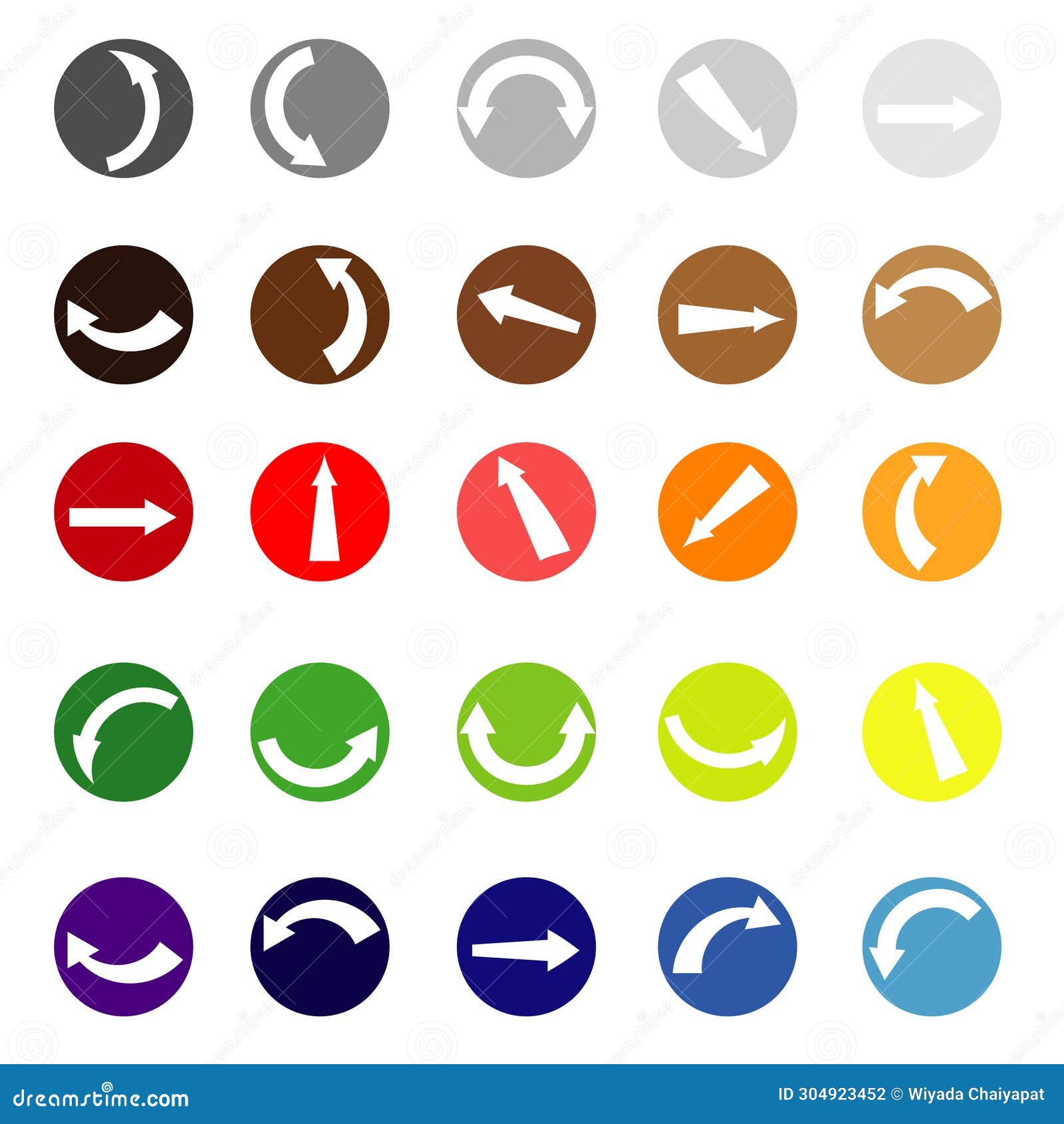 Set of Circles with Arrow Holes Stock Illustration - Illustration of ...