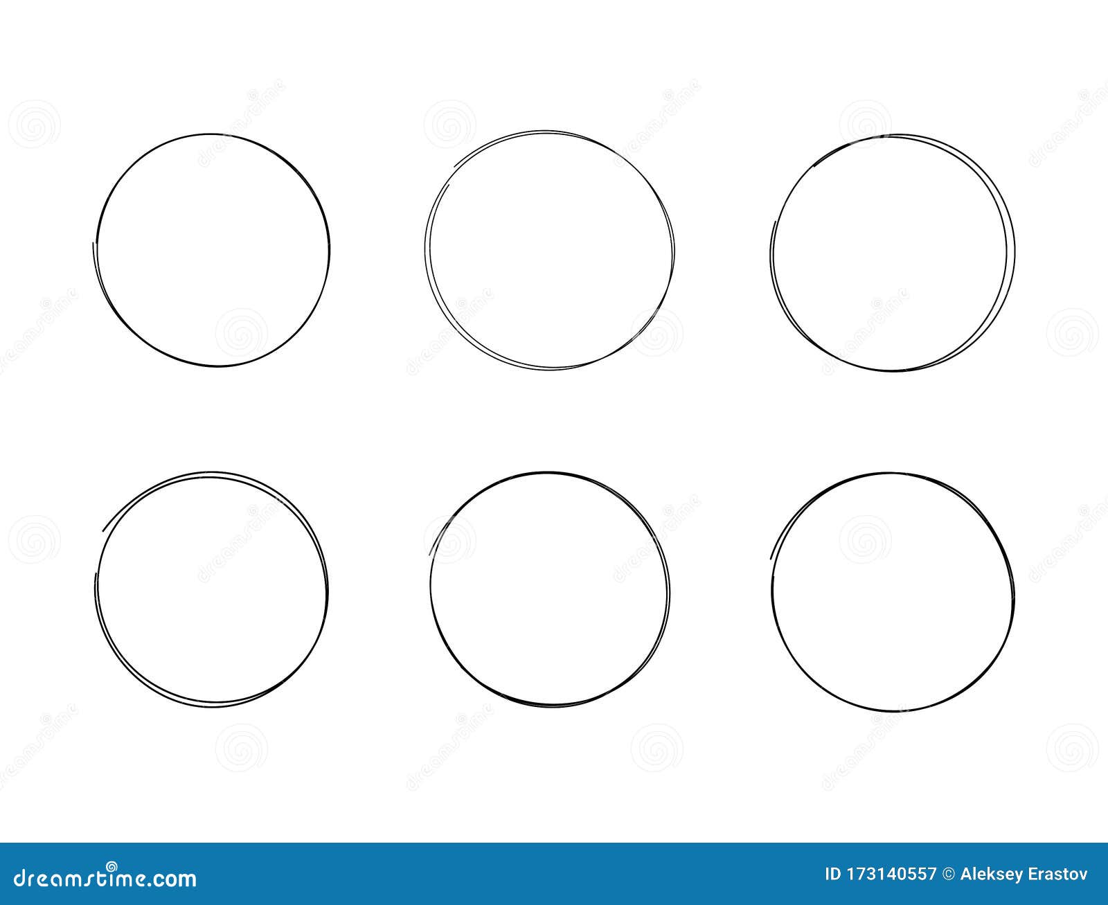 Set of Circles Drawn by Hand. Doodle, Sketch, Scribble. Vector ...