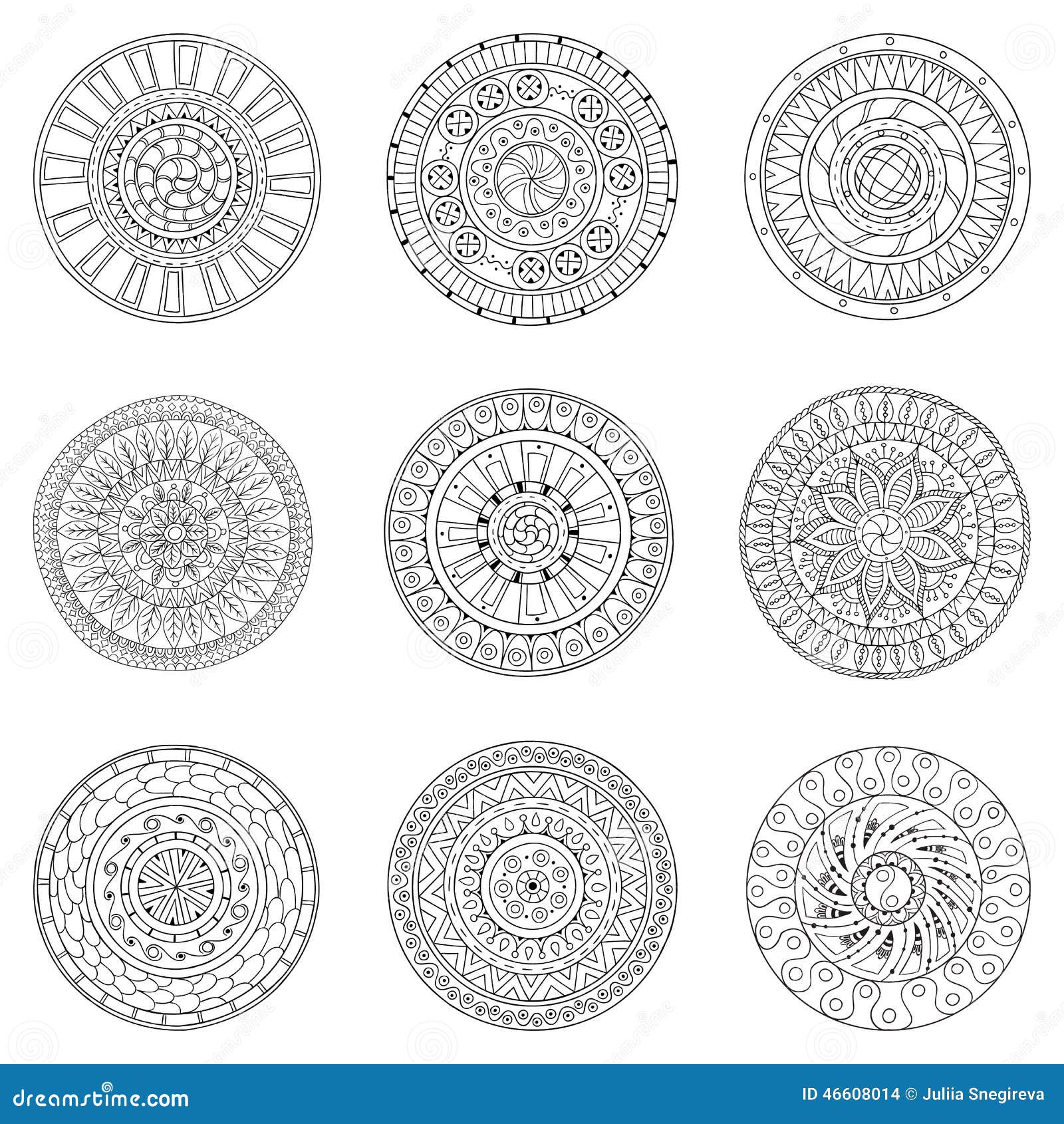 Set of Circles, Logo Design Doodle Elements. Stock Vector ...