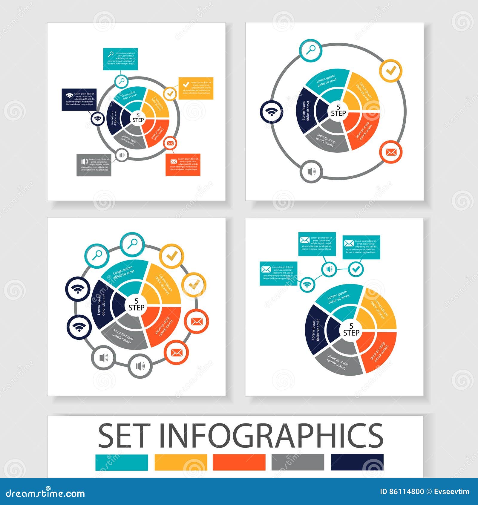 Set of Circles and Other Elements for Infographic. Template for Cycle ...