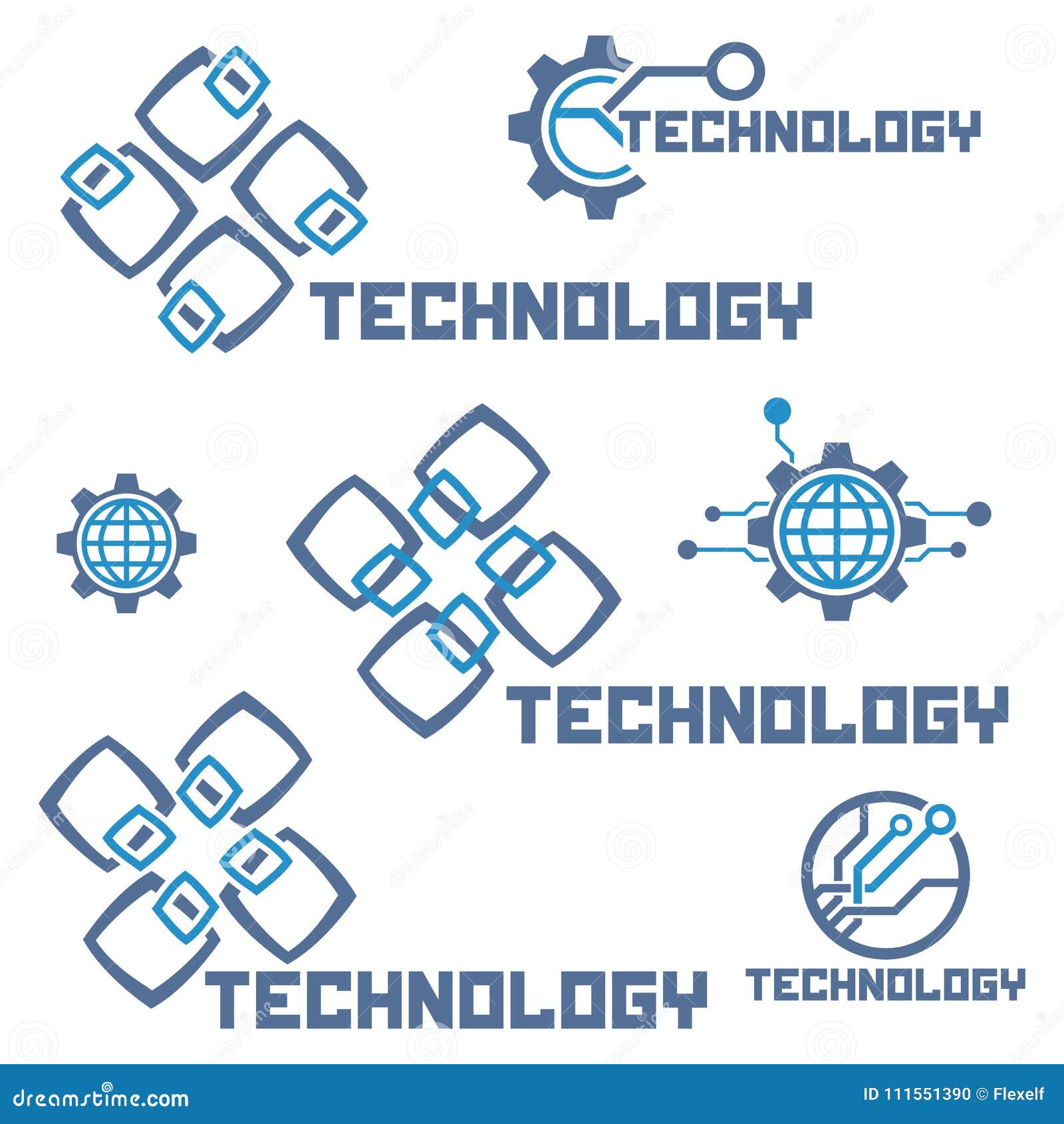 Set of Circuit Tech Elements. Electronics Icon Stock Vector ...