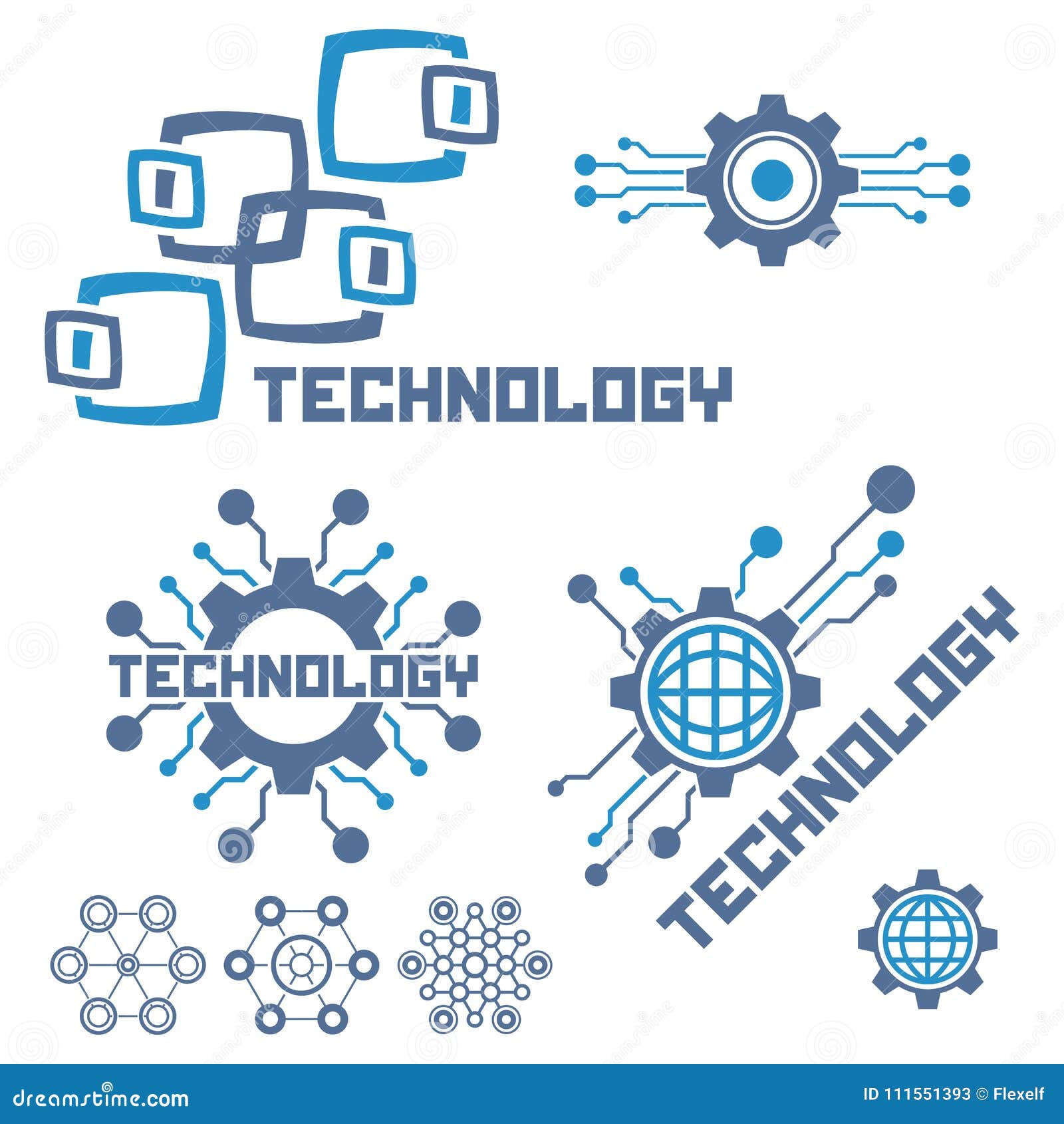 Set of Circuit Tech Elements. Electronics Icon Stock Vector ...