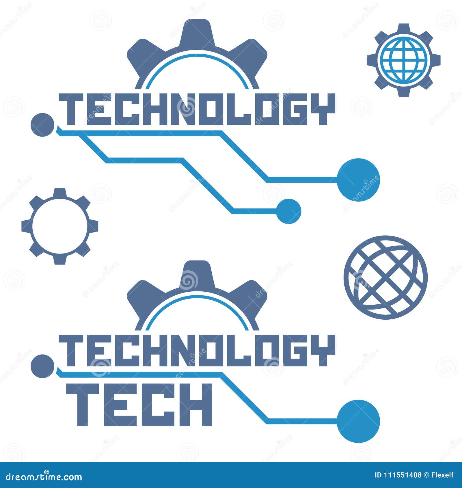 Set of Circuit Tech Elements. Electronics Icon Stock Vector ...