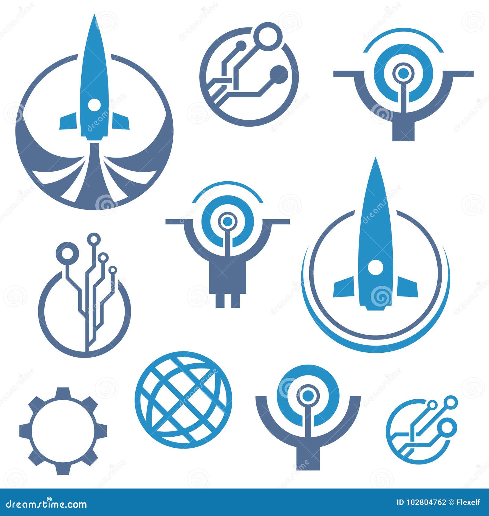 Tech logo. Rocket icon stock vector. Illustration of collection - 102804762