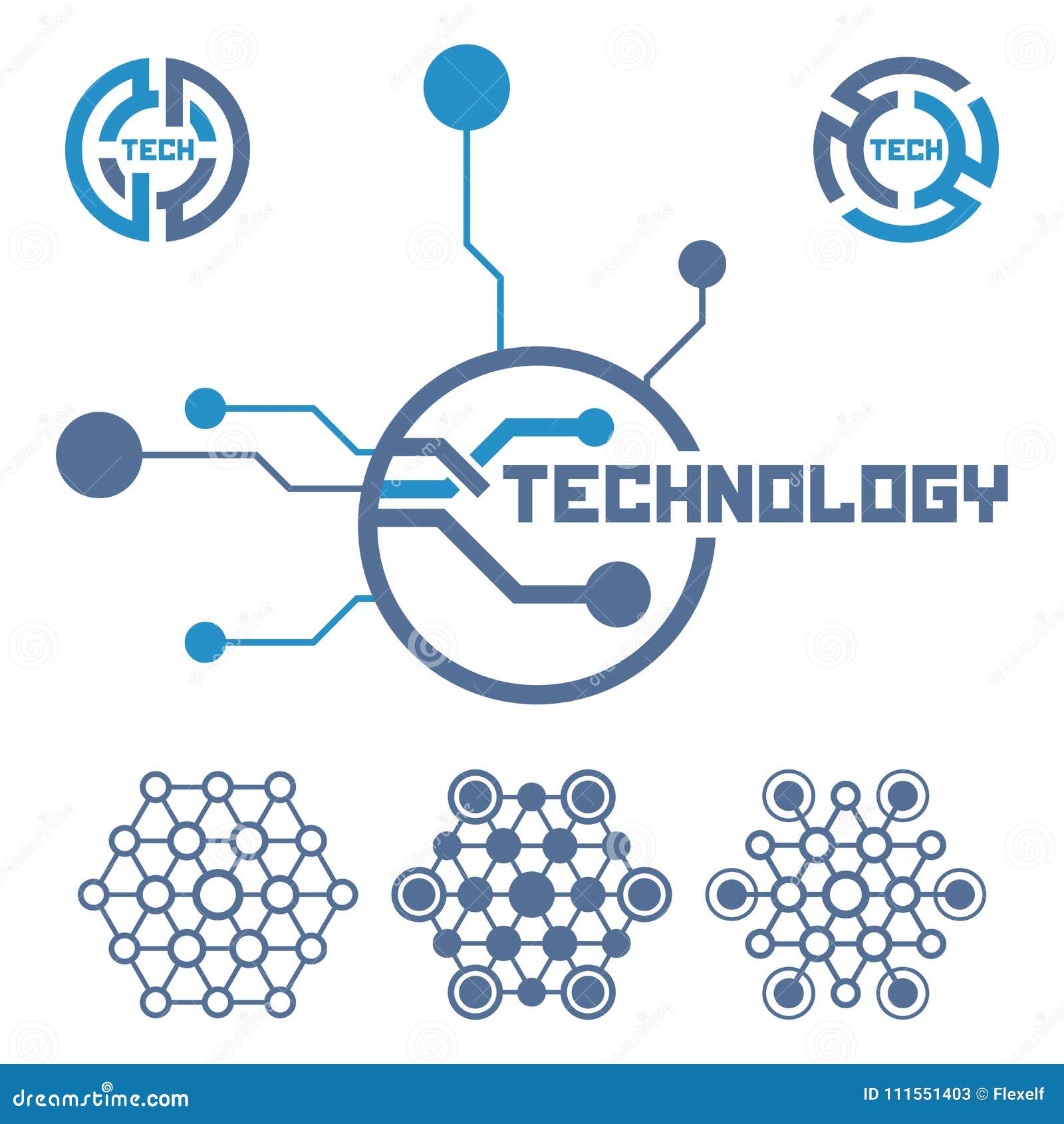 Set of Circuit Tech Elements. Electronics Icon Stock Vector ...