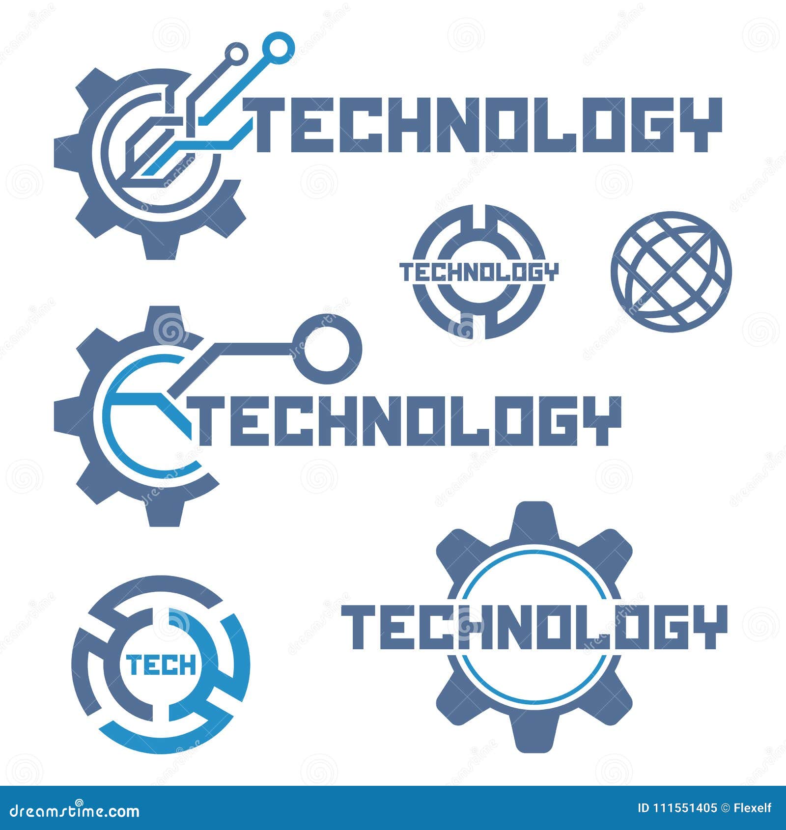 Set of Circuit Tech Elements. Electronics Icon Stock Vector ...