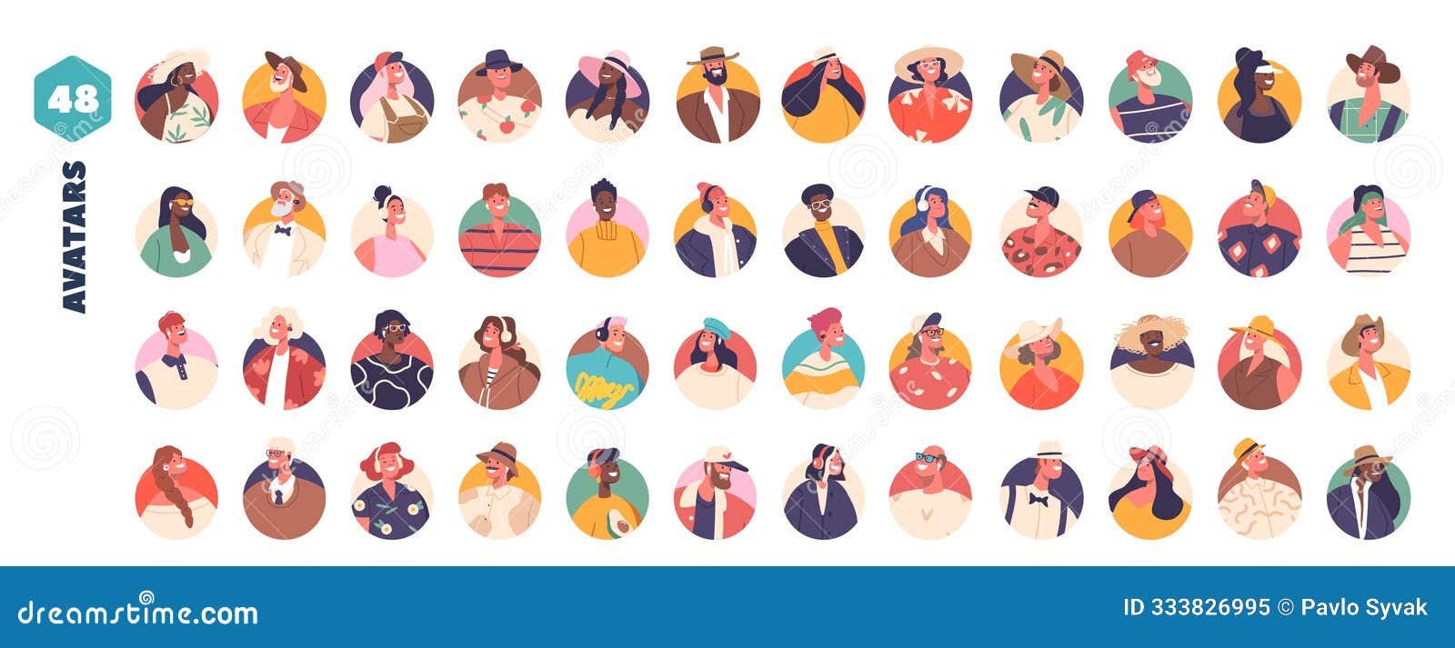 Set of Circular Avatars Displaying Diverse Range of People of Different ... Set of Circular Avatars Displaying Diverse Range of People of Different ...