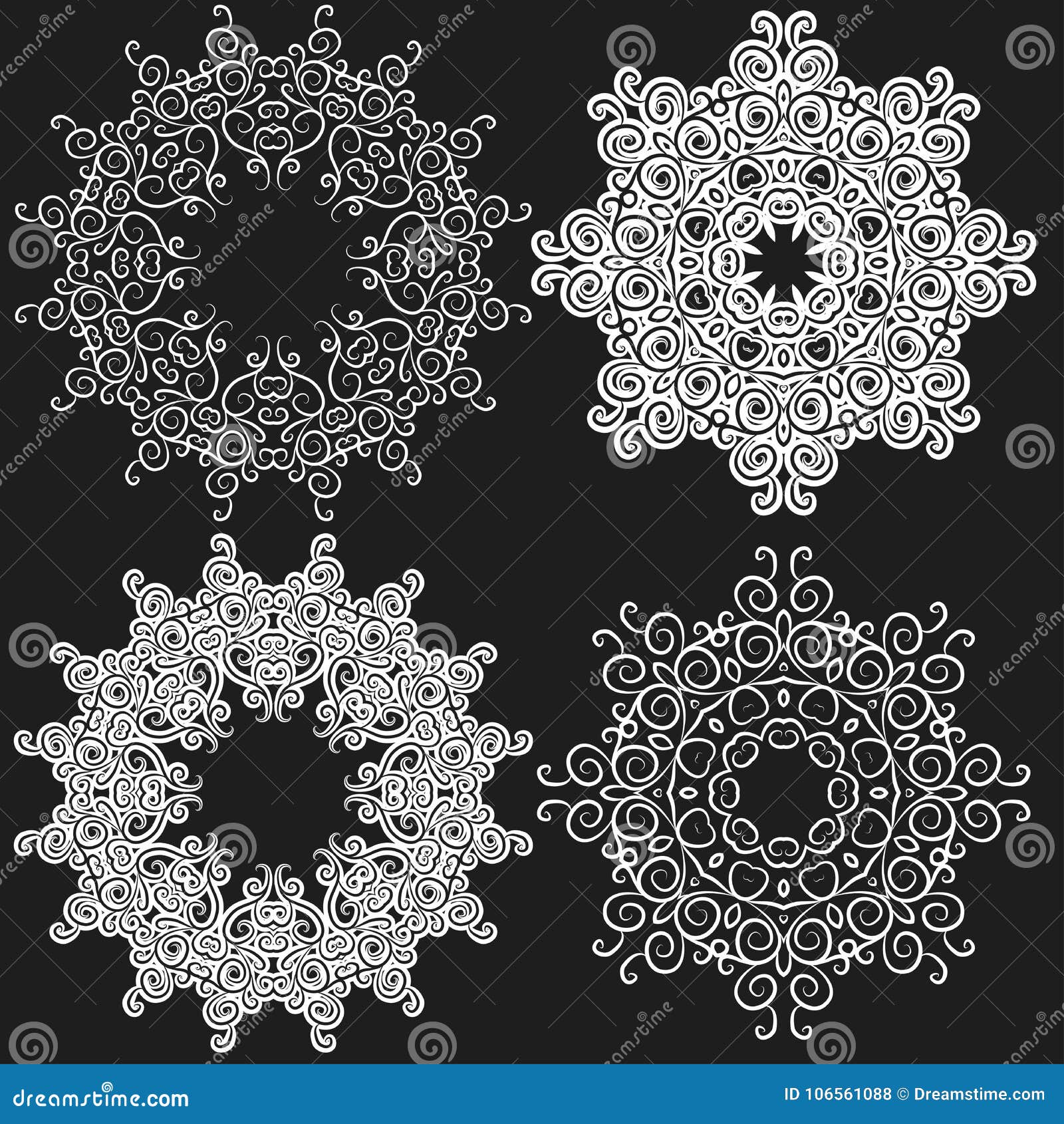 A Circular Pattern of Hand Drawn Swirls Stock Vector - Illustration of ...