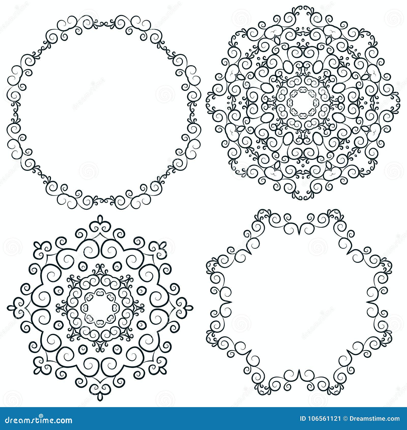 A Circular Pattern of Hand Drawn Swirls Stock Vector - Illustration of ...