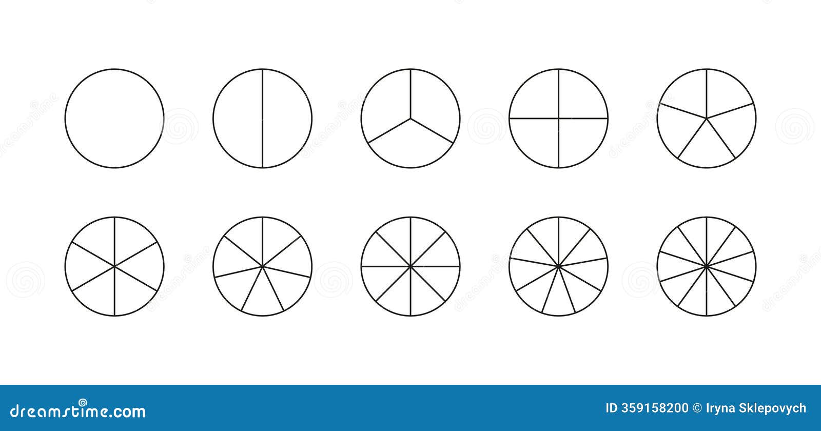 Piechart With Grey Segments. Circle Section Template. Pie Diagram ...