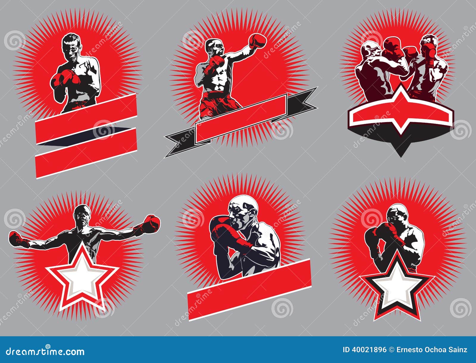 Set of Circular Combative Sport Icons or Emblems Stock Vector ...