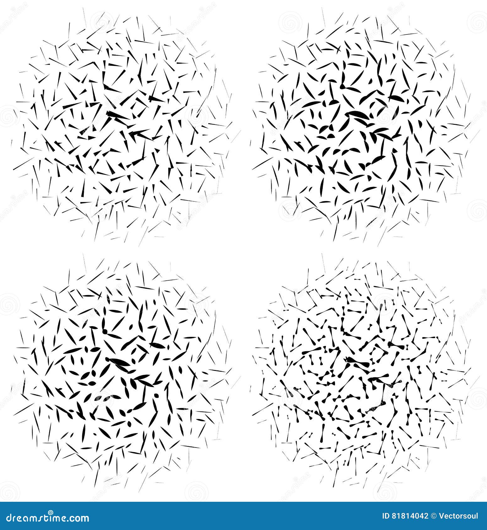Set of Circular Elements with Random Scattered Lines with Differ Stock ...