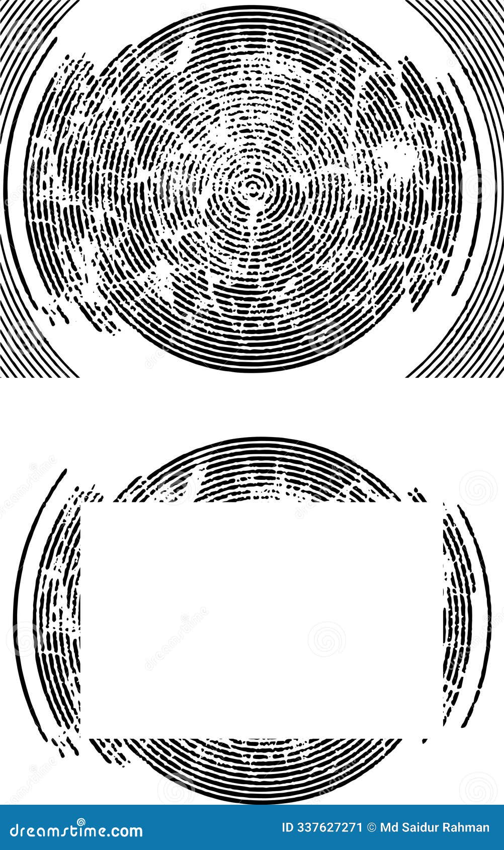 A Set of Circular Fingerprint Effect Designs with a Black and White ...