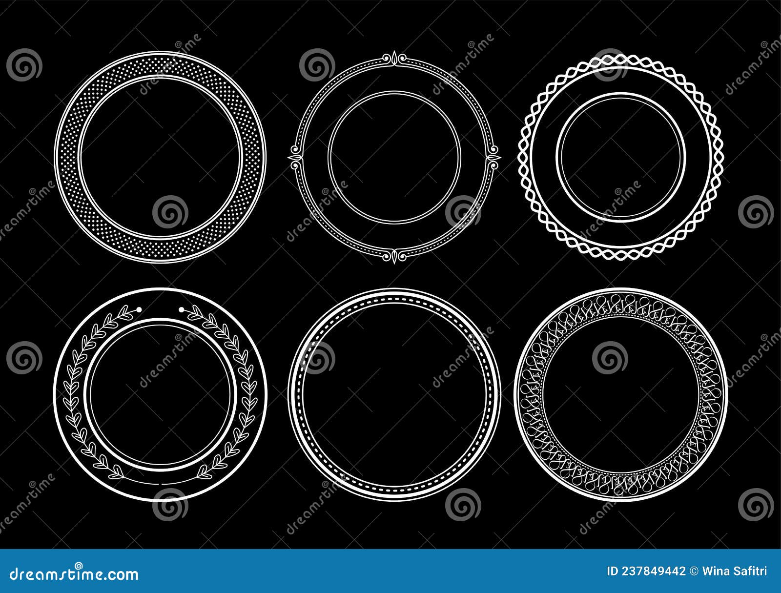 Set of Circular Frame Logo Emblem Design Stock Vector - Illustration of ...