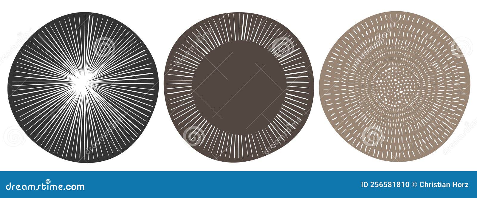 Set of Circular Handdrawn Shapes with Abstract Patterns Stock Vector ...