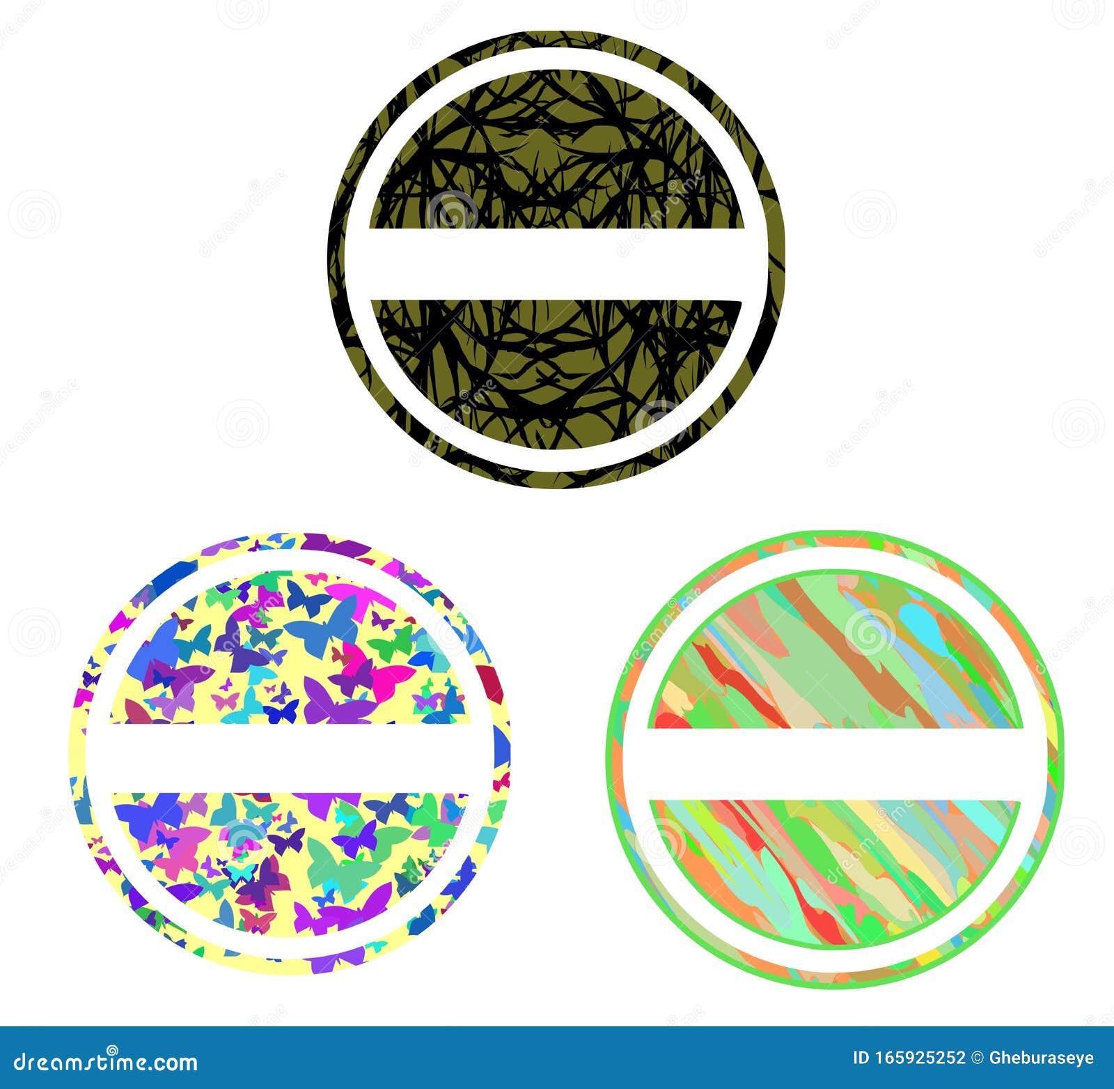 Set of Round Labels with Patterns, Colors, Isolated Stock Vector ...