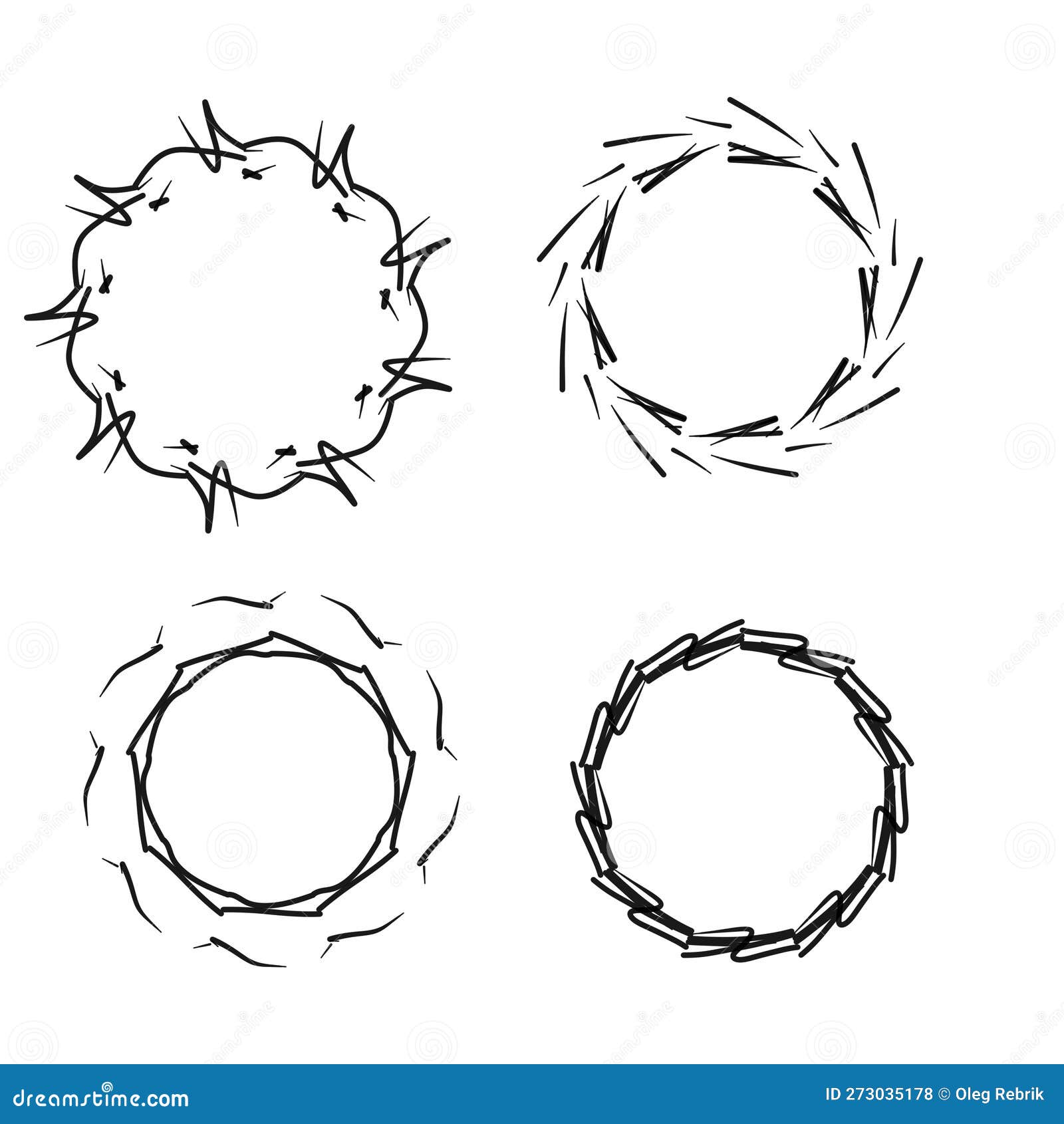 Set of Circular and Radial Abstract Design Elements, Frames Stock ...