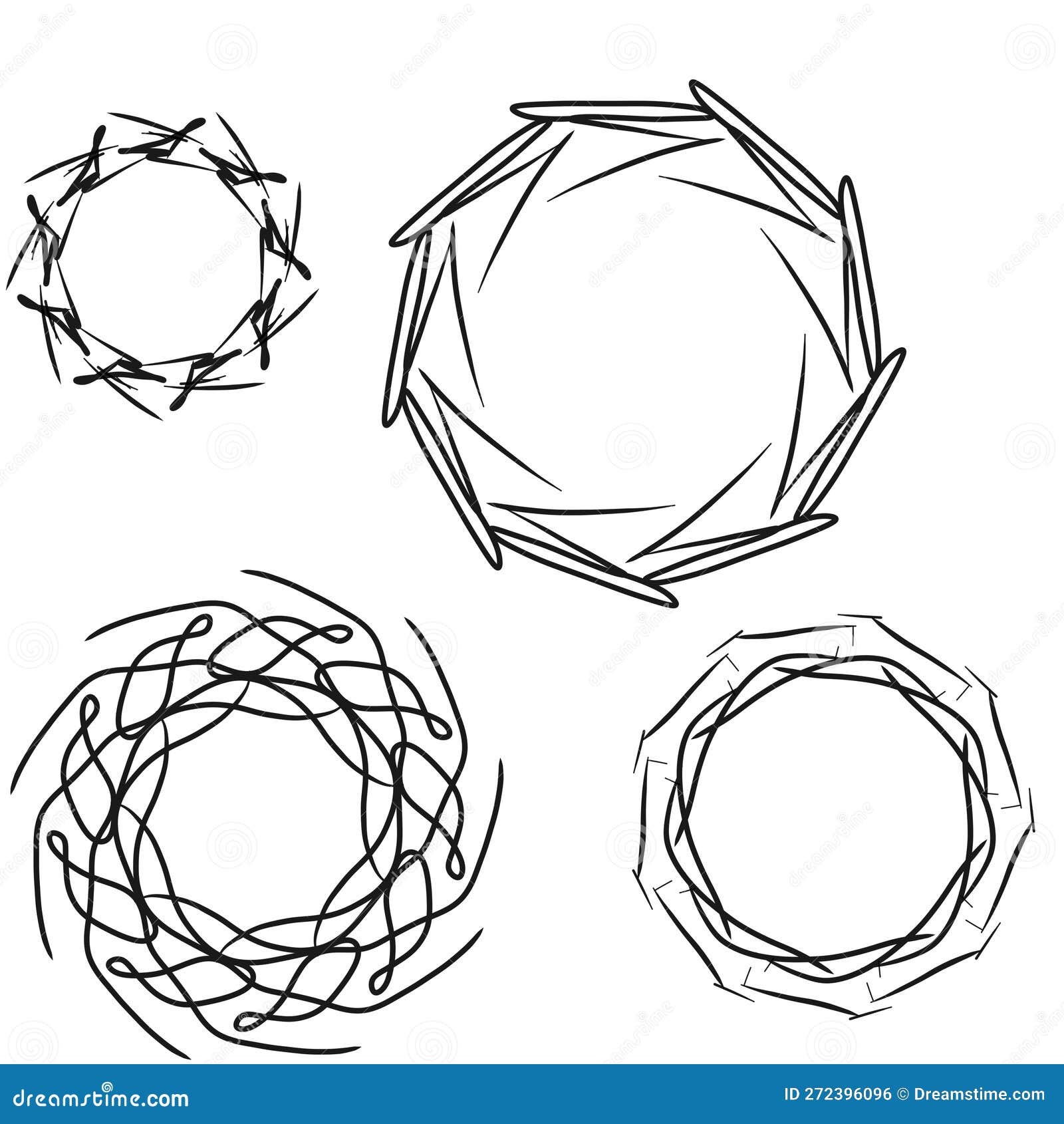Set of Circular and Radial Abstract Design Elements Stock Illustration ...