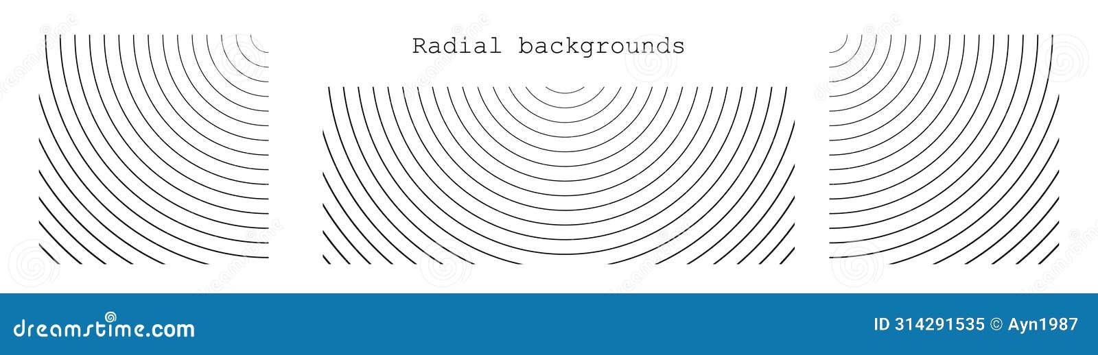 Set or Circular Stripe Backgrounds. Abstract Radial Pattern. Square and ...
