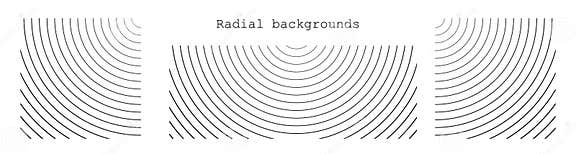 Set or Circular Stripe Backgrounds. Abstract Radial Pattern. Square and ...