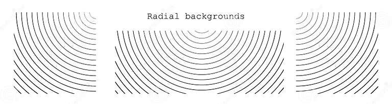 Set or Circular Stripe Backgrounds. Abstract Radial Pattern. Square and ...