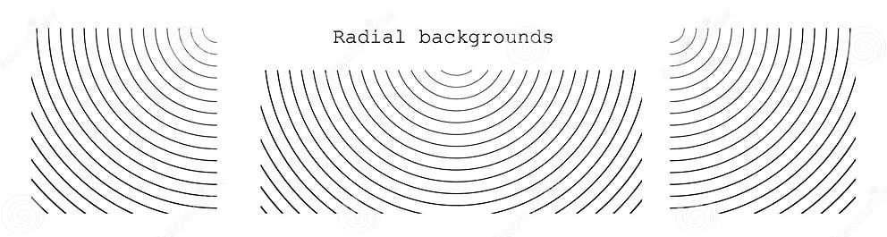 Set or Circular Stripe Backgrounds. Abstract Radial Pattern. Square and ...