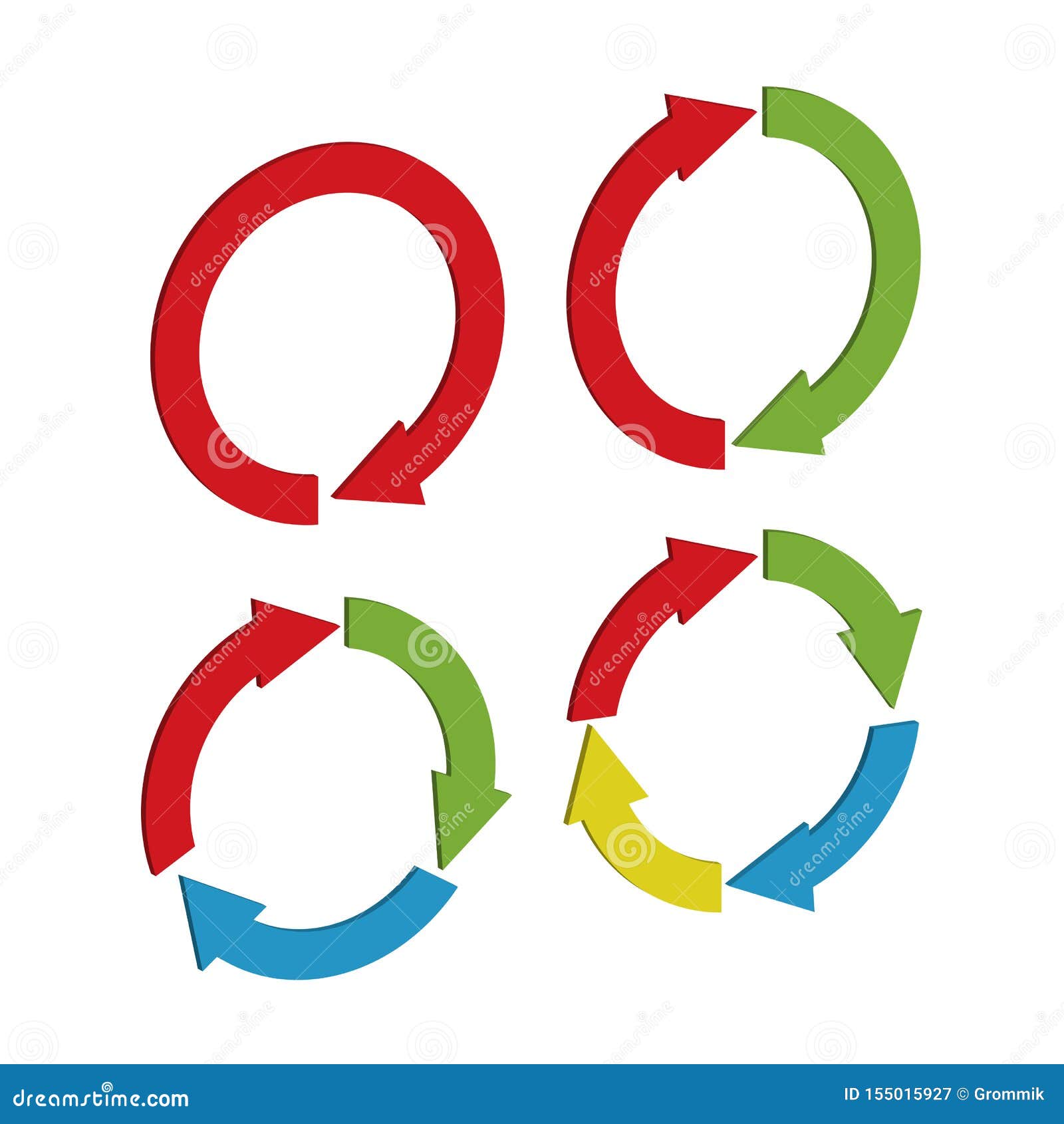 Set of Circular Three-dimensional Arrows of Different Shapes and ...