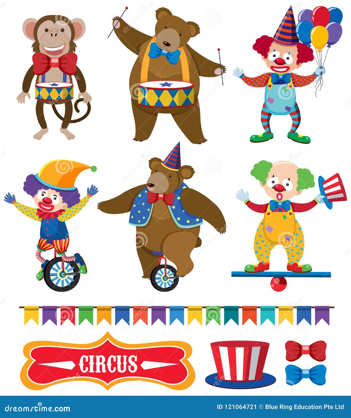 A Set of Circus Element stock vector. Illustration of cartoon - 121064721