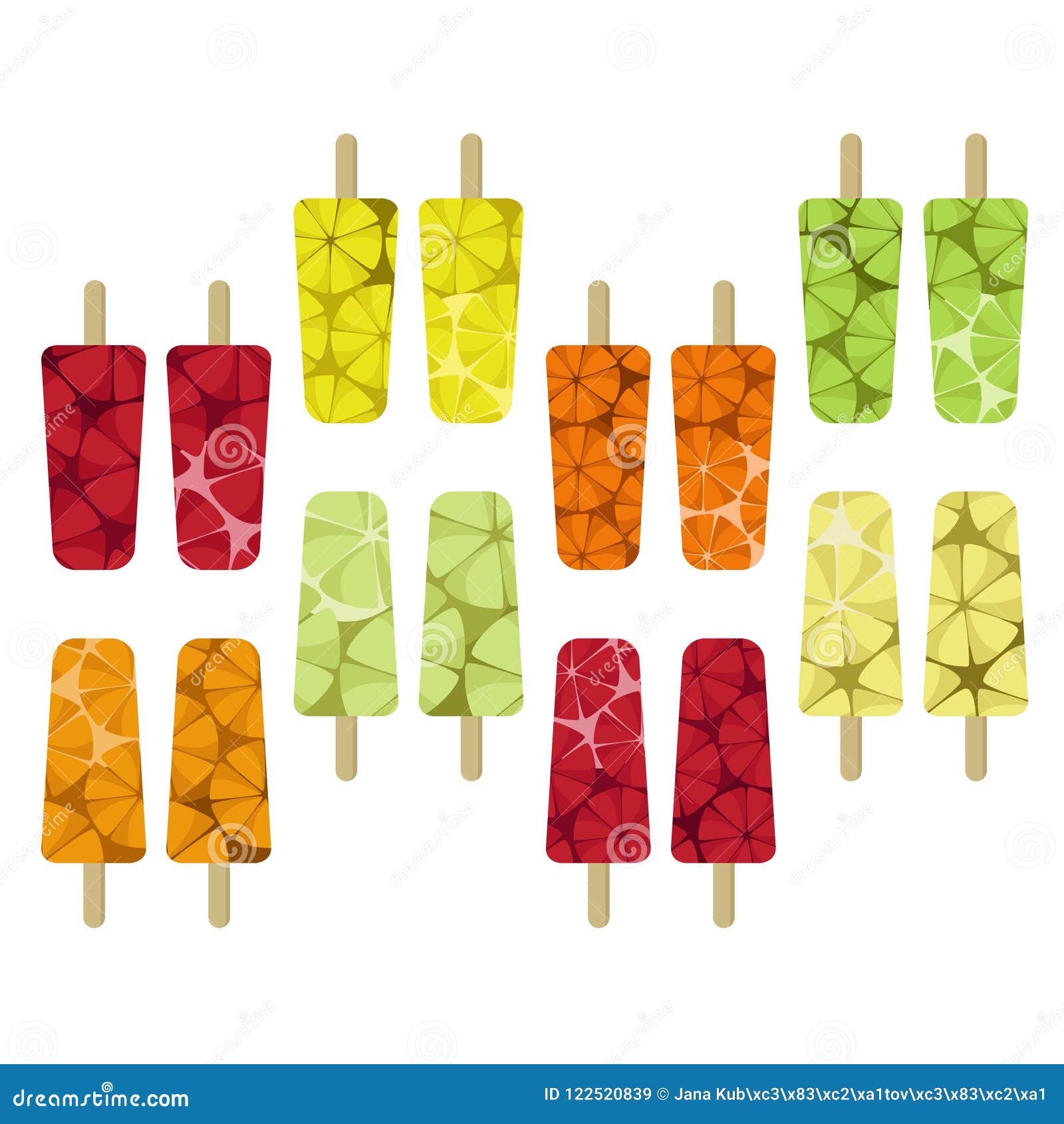 Citrus fruit ice pops stock vector. Illustration of dessert - 122520839