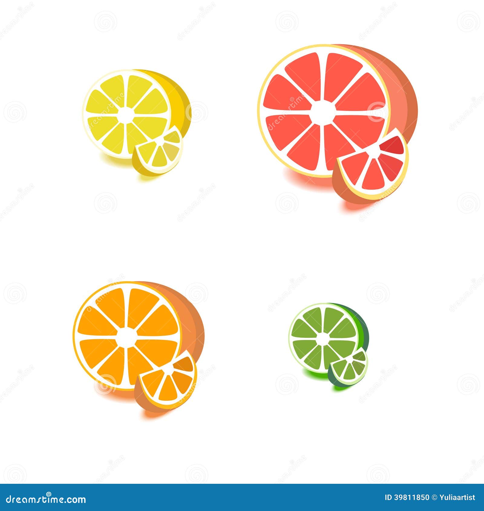 Set of citrus icons stock illustration. Illustration of refreshment ...