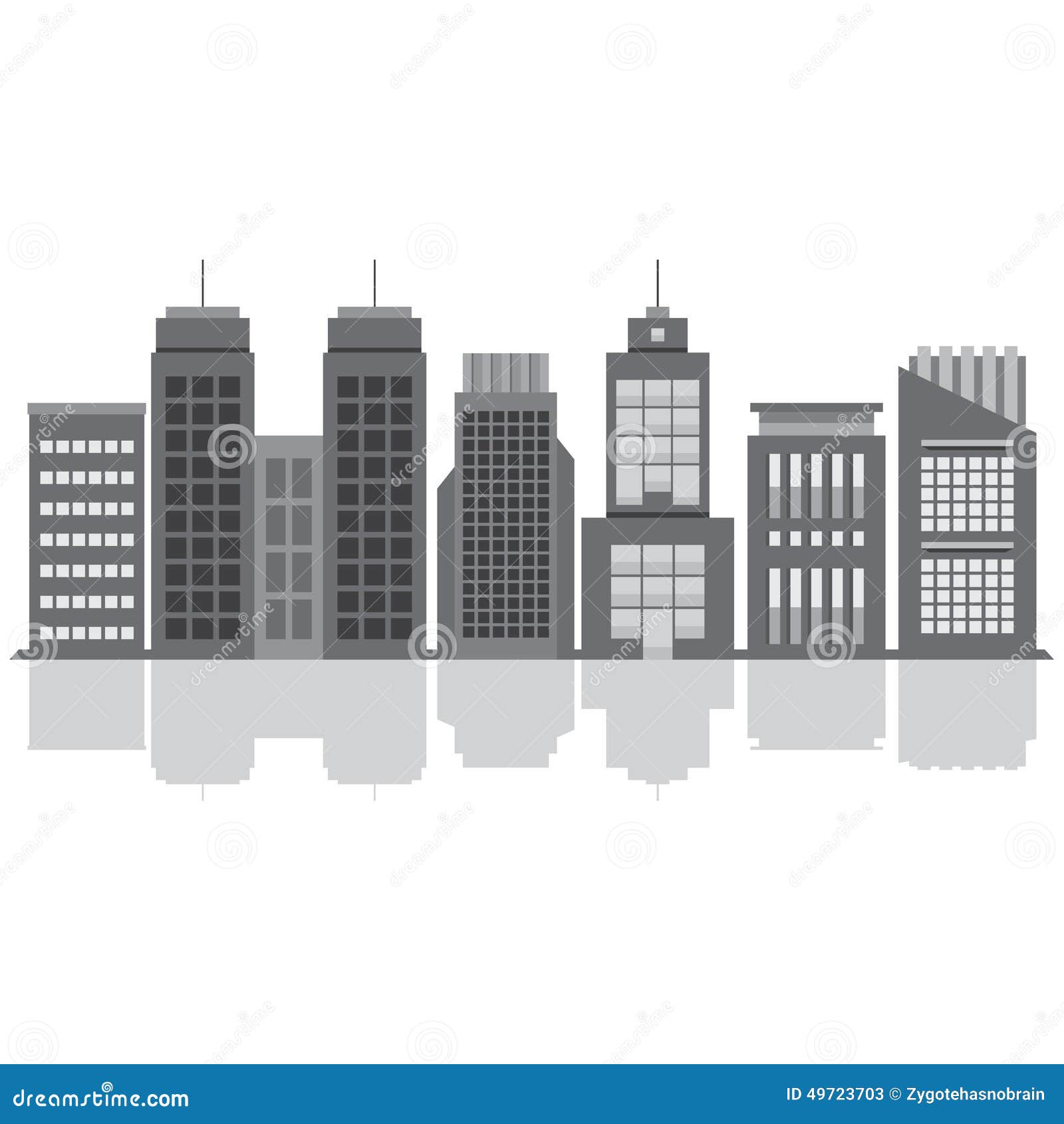 Set of City Buildings stock vector. Illustration of building - 49723703