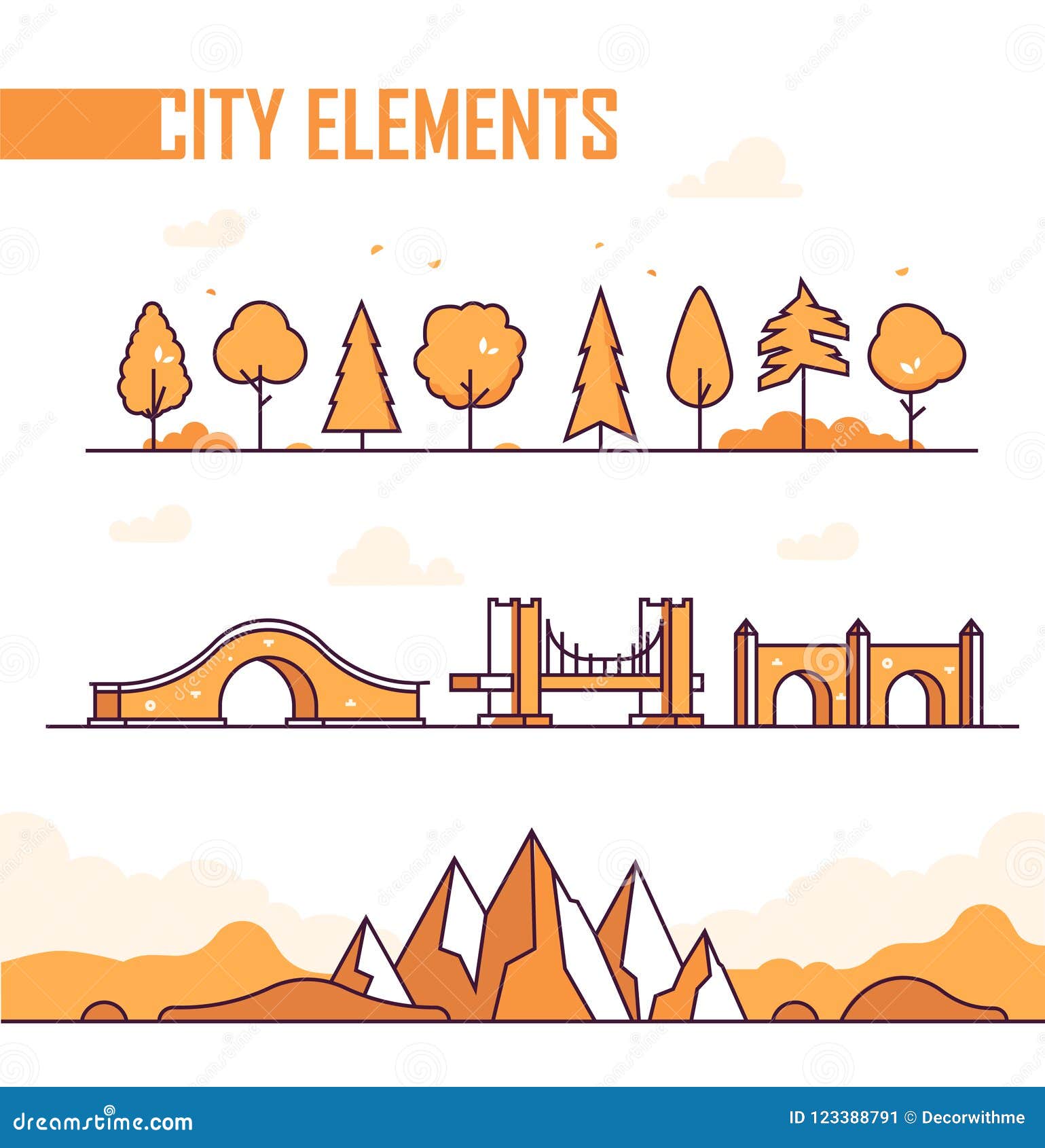 Set of City Elements - Modern Vector Isolated Objects Stock Vector ...