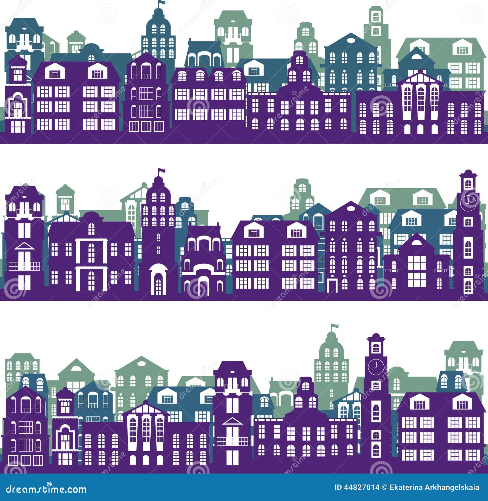 Set of city landscapes stock vector. Illustration of city - 44827014