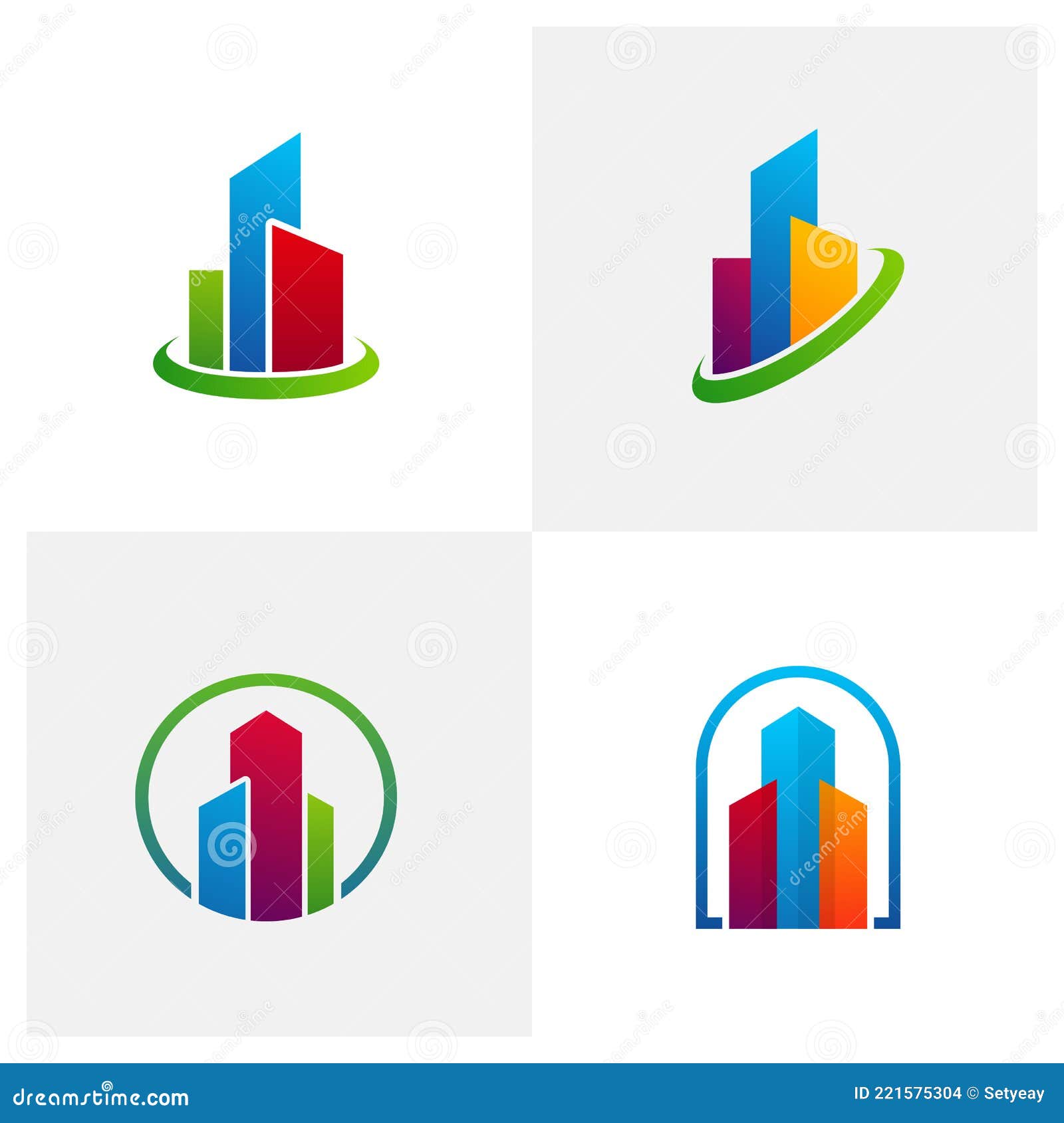 Set of City Logo Vector Template, Creative Building Logo Design ...