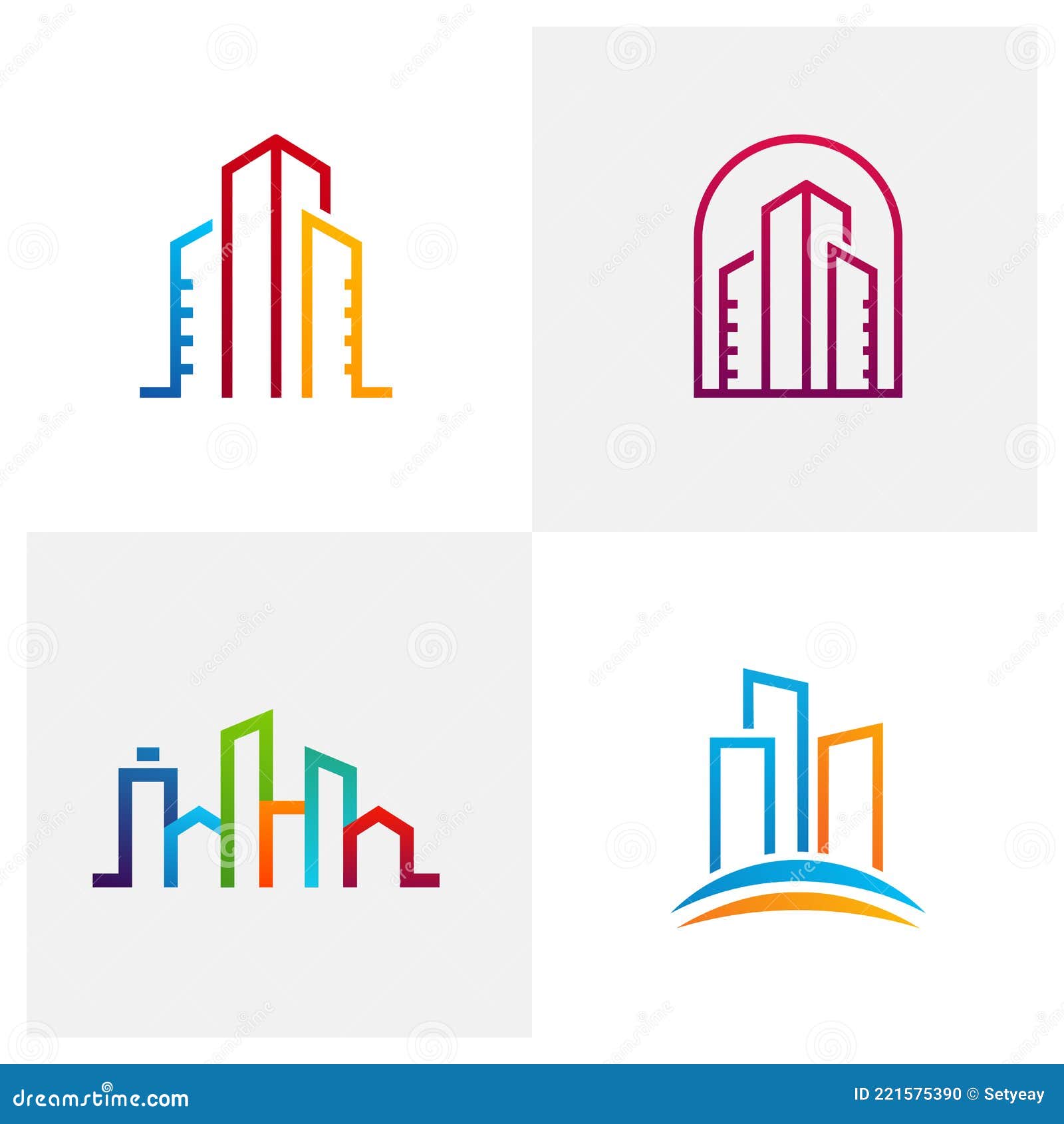 Set of City Logo Vector Template, Creative Building Logo Design ...