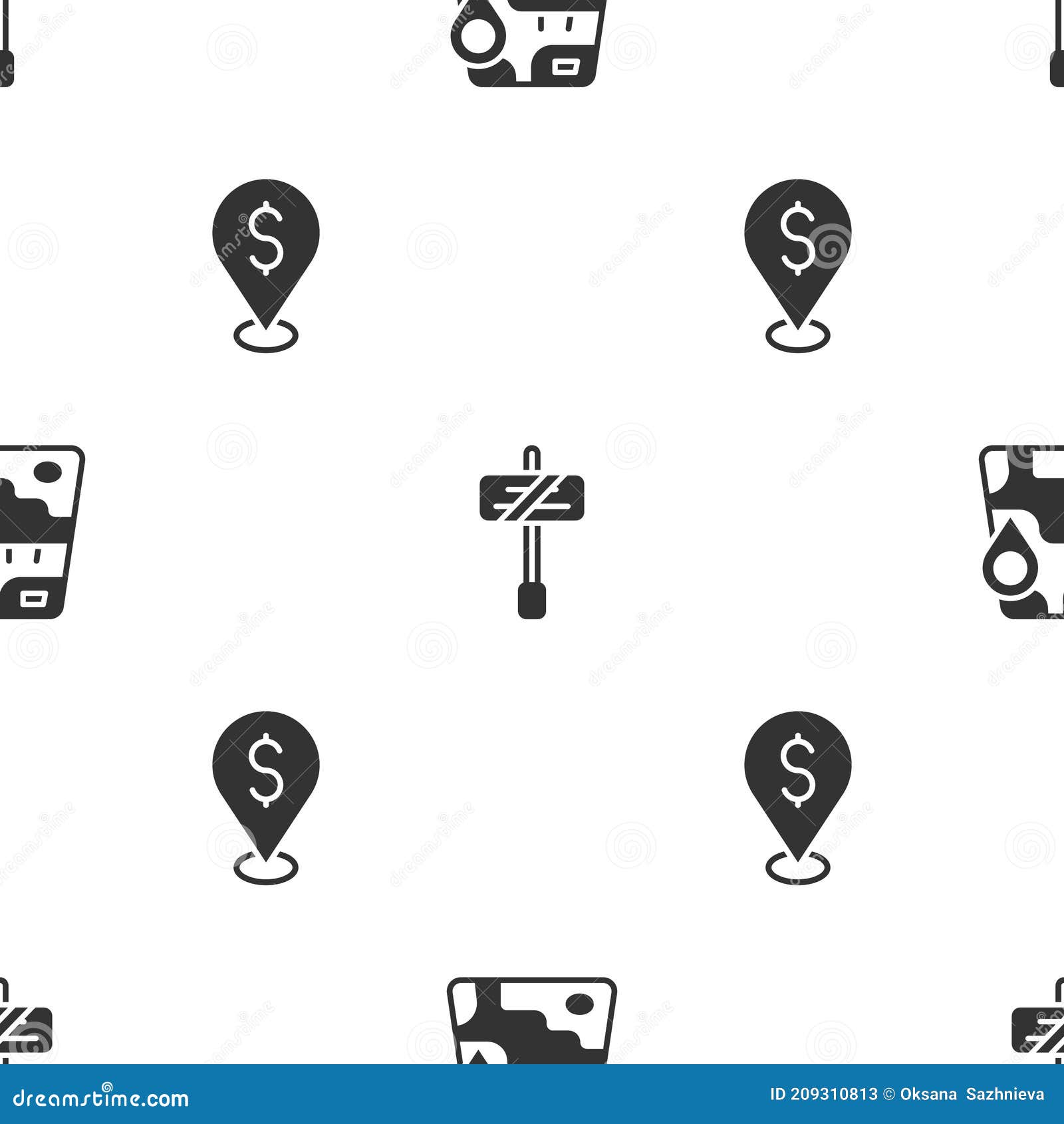 Set City Map Navigation, Road Traffic Sign and Cash Location on ...