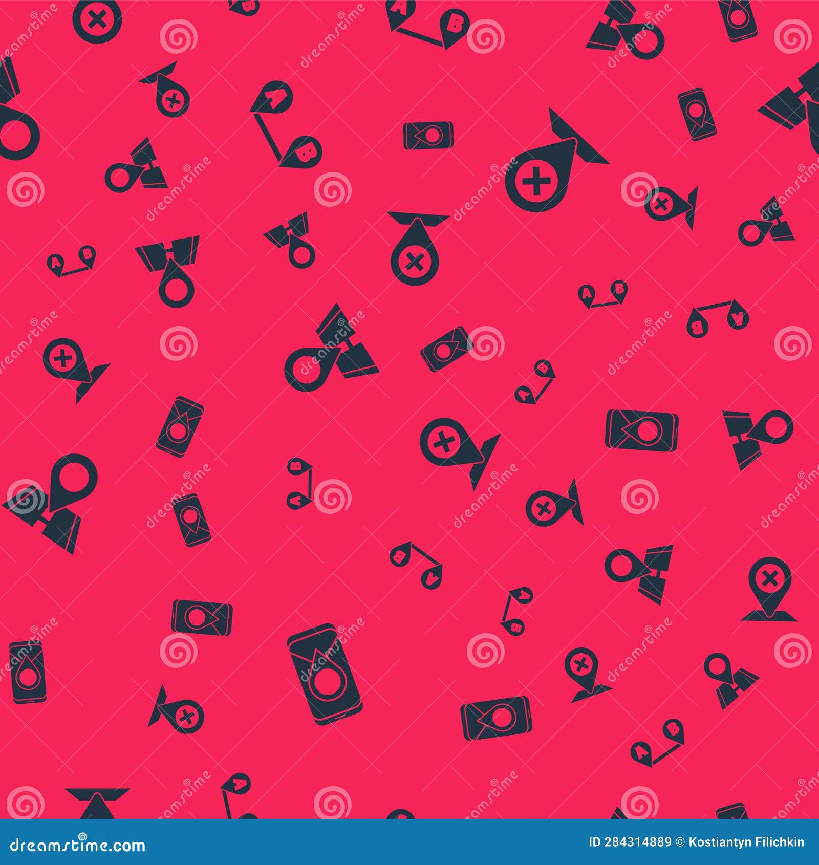 Set City Map Navigation, Route Location, Location and on Seamless ...