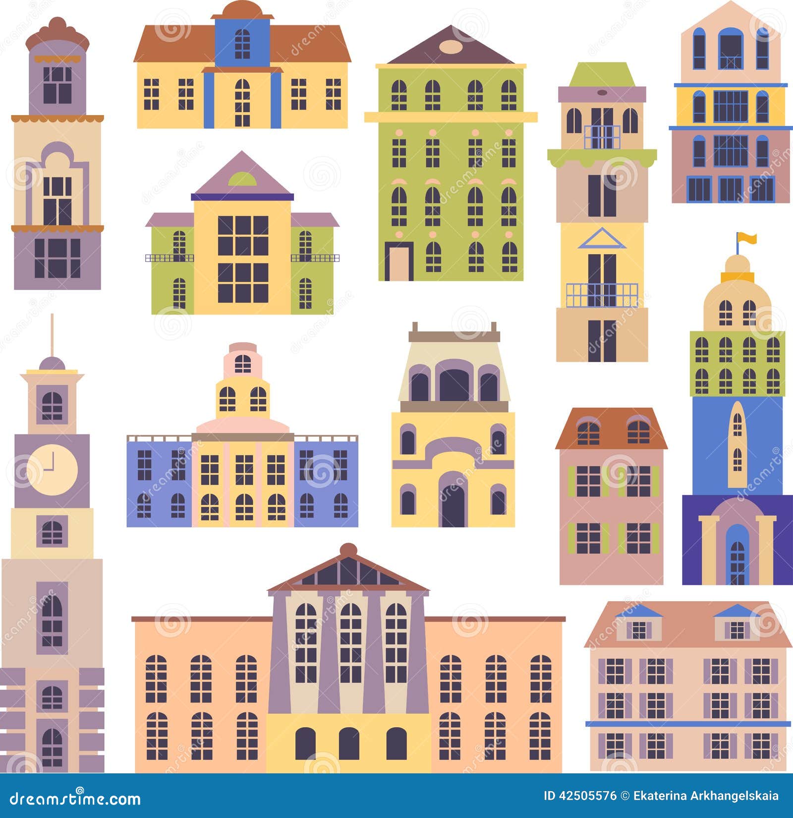 Set of city objects stock vector. Illustration of floor - 42505576