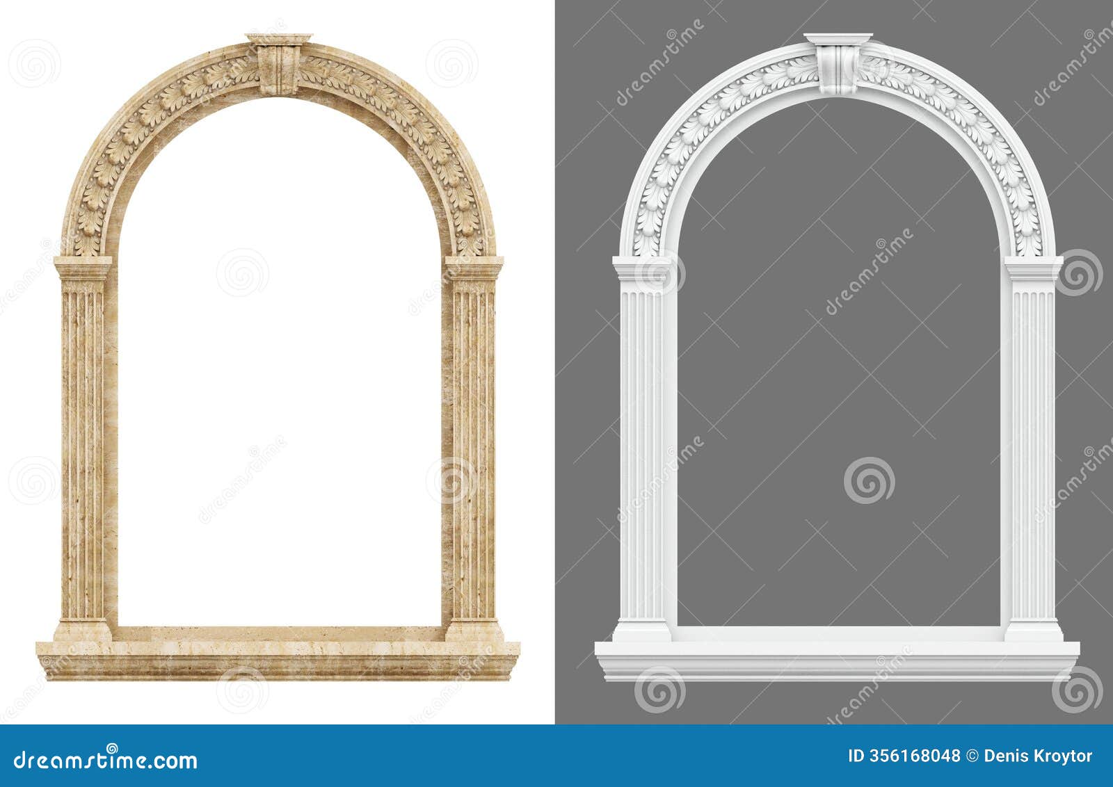 Set of Classic Arch Window Frames Stock Illustration - Illustration of ...