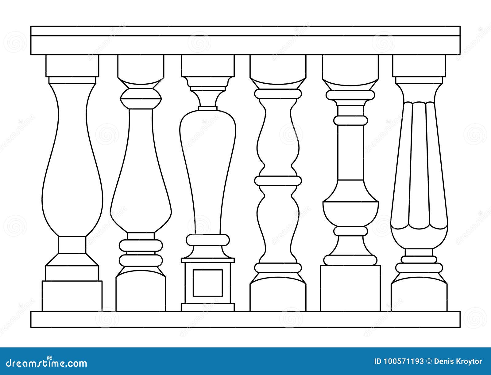 Set of classic balusters stock vector. Illustration of baluster - 100571193