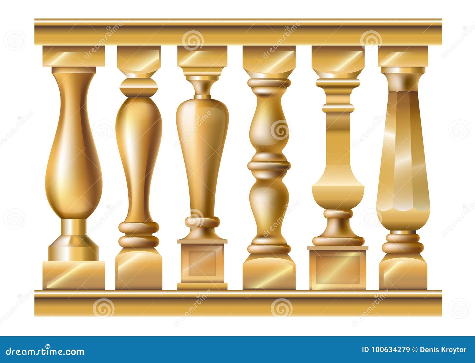 Set of classic balusters stock vector. Illustration of pillar - 100634279