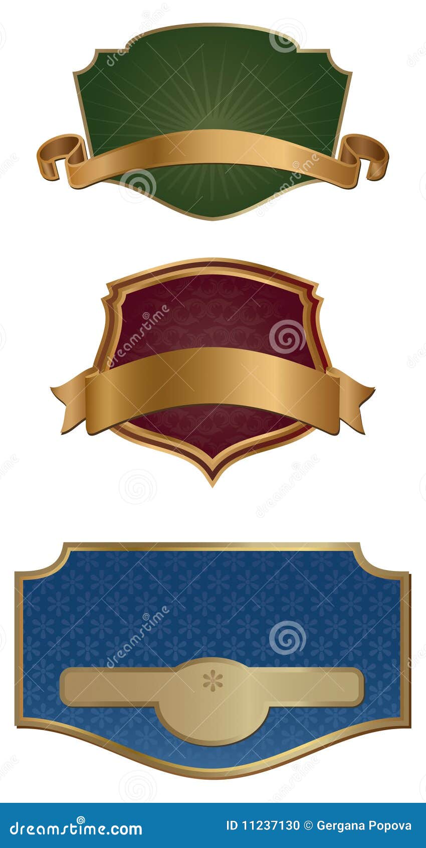 Set of Classic Glossy Labels Stock Vector - Illustration of packaging ...