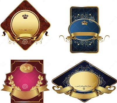 Set of classic labels. stock vector. Illustration of ornate - 12455916