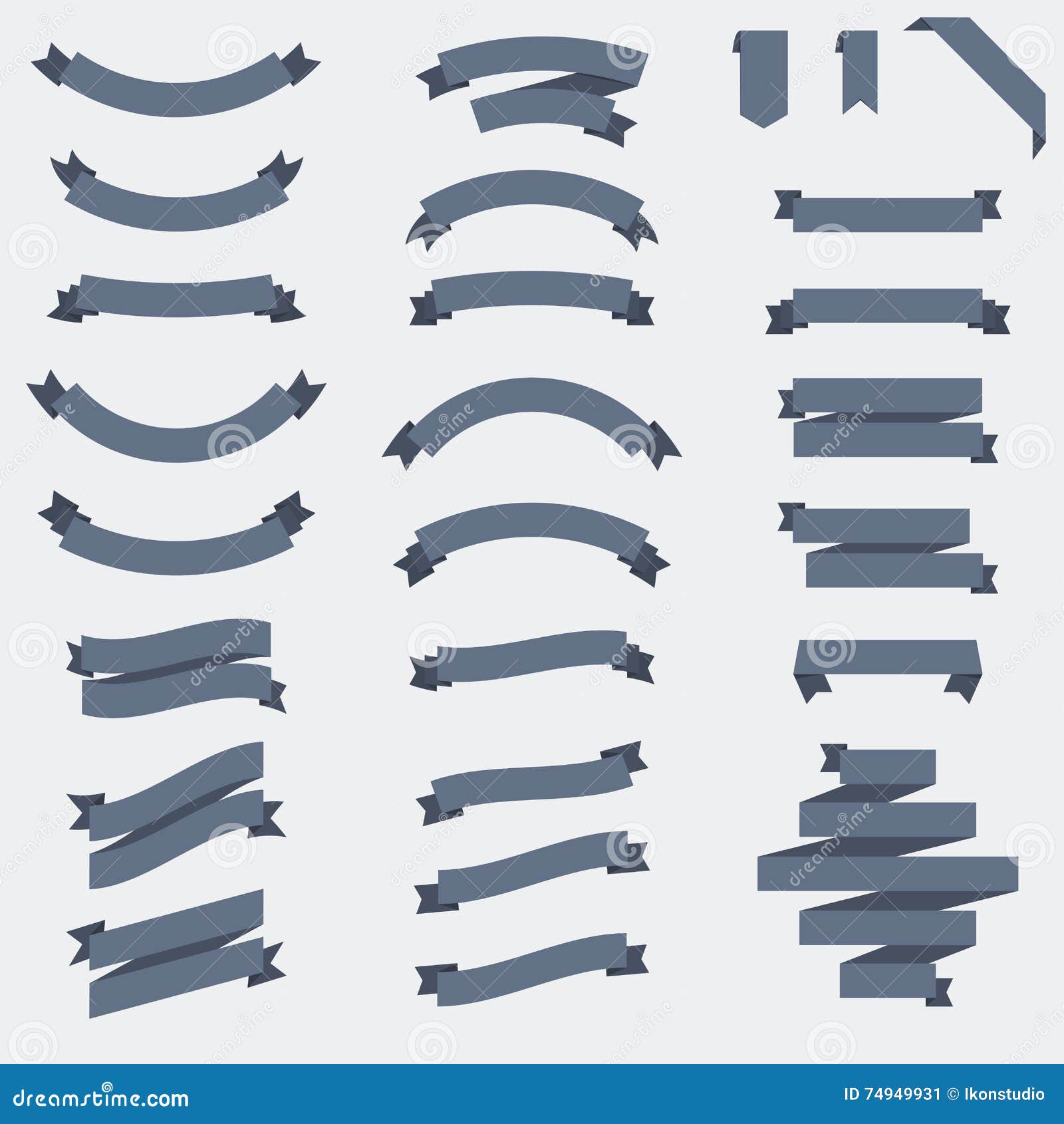 Set of classic ribbons stock vector. Illustration of element - 74949931
