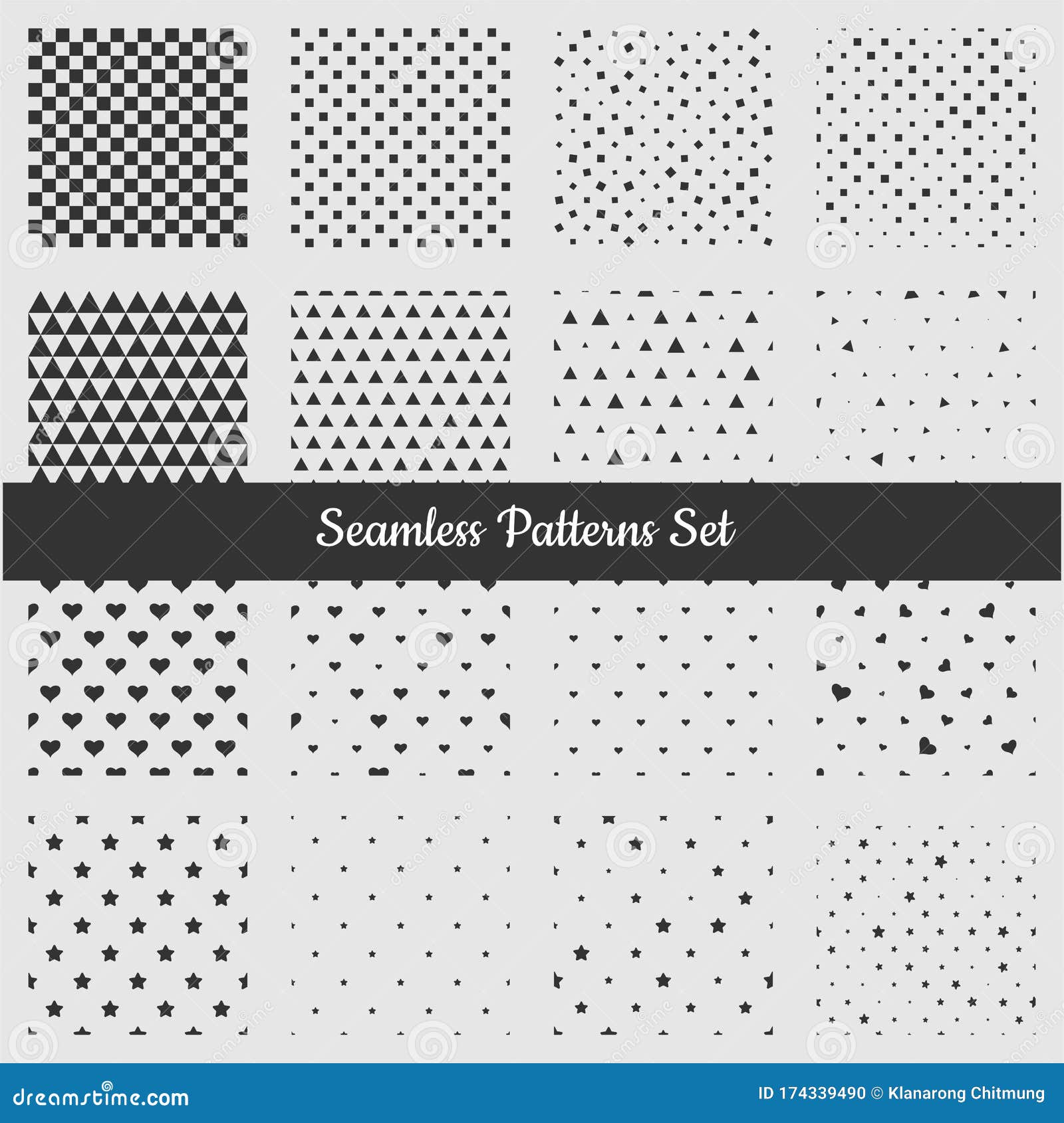Set of Classic Simple Seamless Geometric Patterns Stock Vector ...